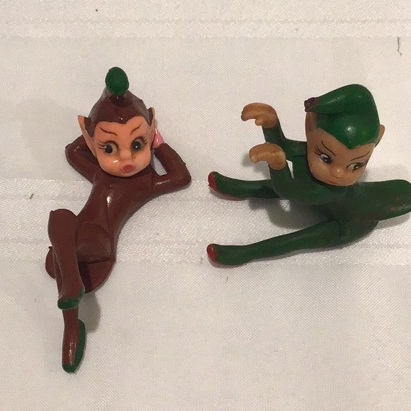Holiday | Vintage Christmas Pixie Elf Plastic Figurines Made In Hong ...